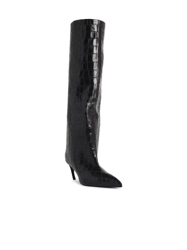 Attico Lea 65 Leather Boots - Brown