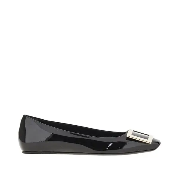ROGER VIVIER Trompette' Patent Leather Ballet Flats - Black