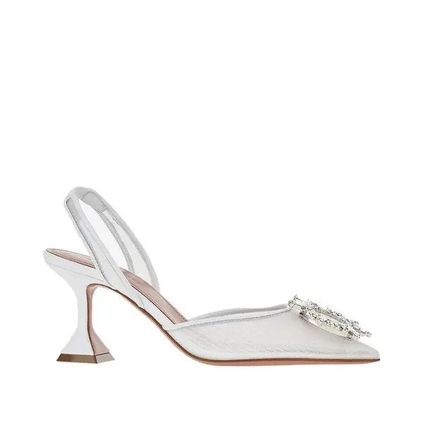 Amina Muaddi Begum Sling Slingback Pumps - White