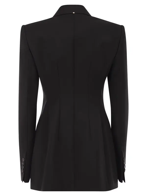 Sportmax Spxadamo Tailored Double-breasted Virgin Wool Blazer - Black