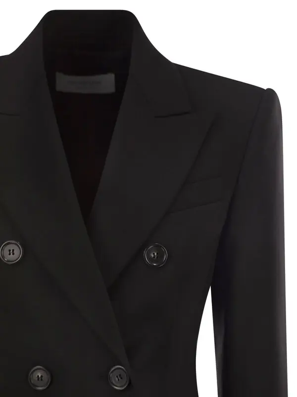 Sportmax Spxadamo Tailored Double-breasted Virgin Wool Blazer - Black