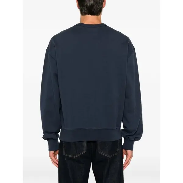 A.p.c. Logo Print Crew Neck Sweatshirt - Blue