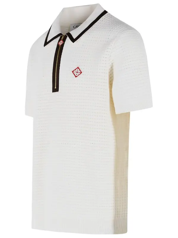 Casablanca Waffle Stitch' Wool Polo Shirt
