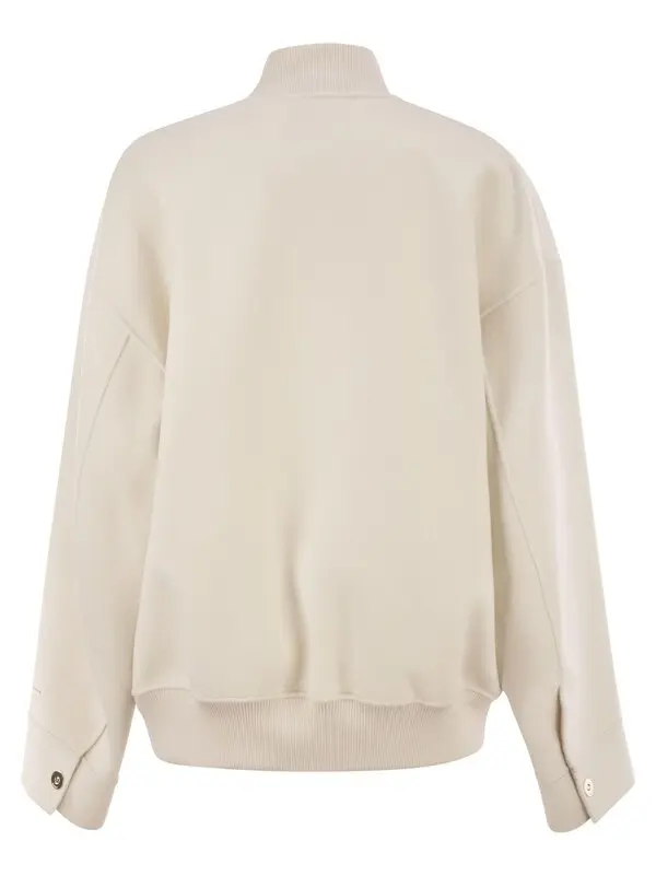 Sportmax Virgin Wool Bomber Jacket - Cream
