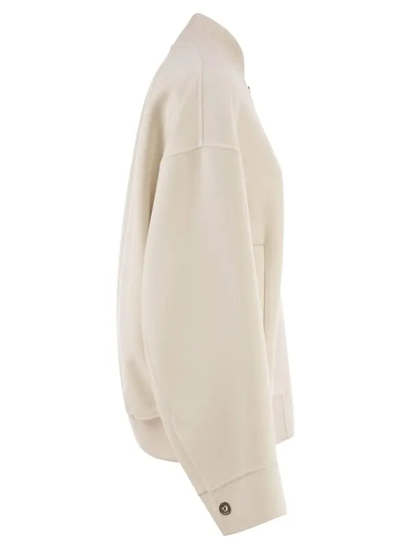 Sportmax Virgin Wool Bomber Jacket - Cream