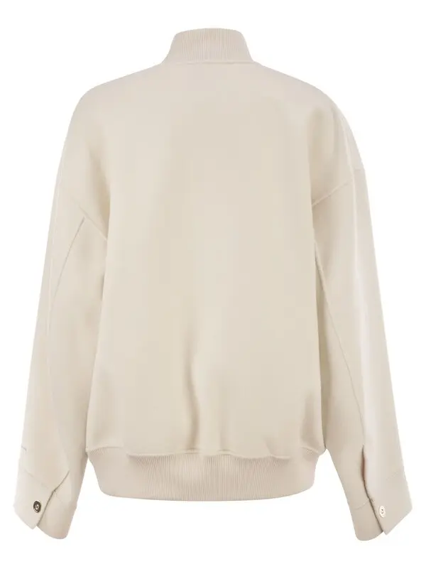 Sportmax Virgin Wool Bomber Jacket - Cream