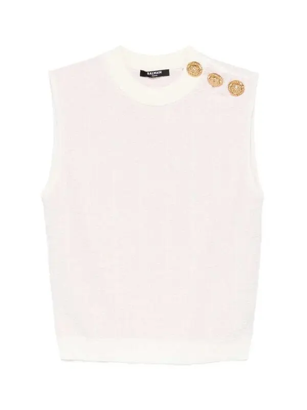 Balmain Sleeveless Top With Button