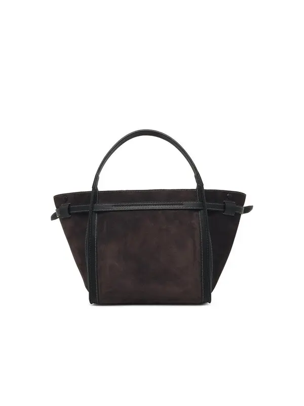 TOD'S T Signature Suede Shopping Bag - Brown