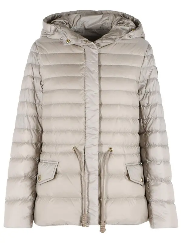 Moncler Raies' Light Beige Polyamide Down Jacket - Cream