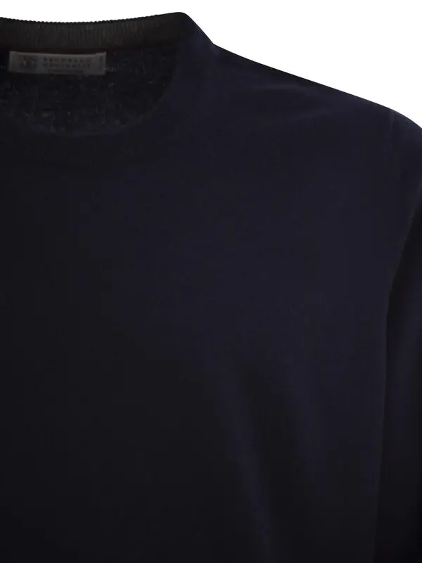 Brunello Cucinelli Cashmere Crewneck Knitwear - Blue