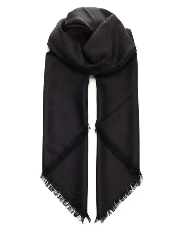 Saint Laurent Monogram Jacquard Scarf - Black