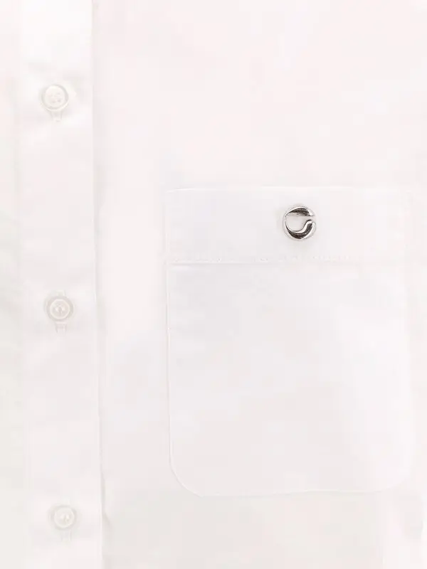 Coperni Boyfriend Popeline Cotton Shirt - White