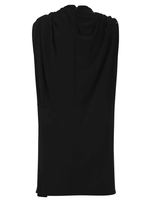 Sportmax Epoche Draped Stretch Viscose Dress - Black