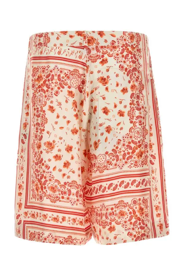 Fendi Printed Silk Bermuda Shorts