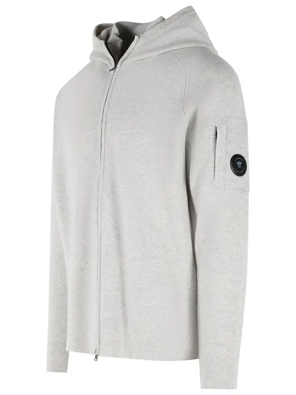 C.P. COMPANY Wool Blend Hooded Sweater - Gray