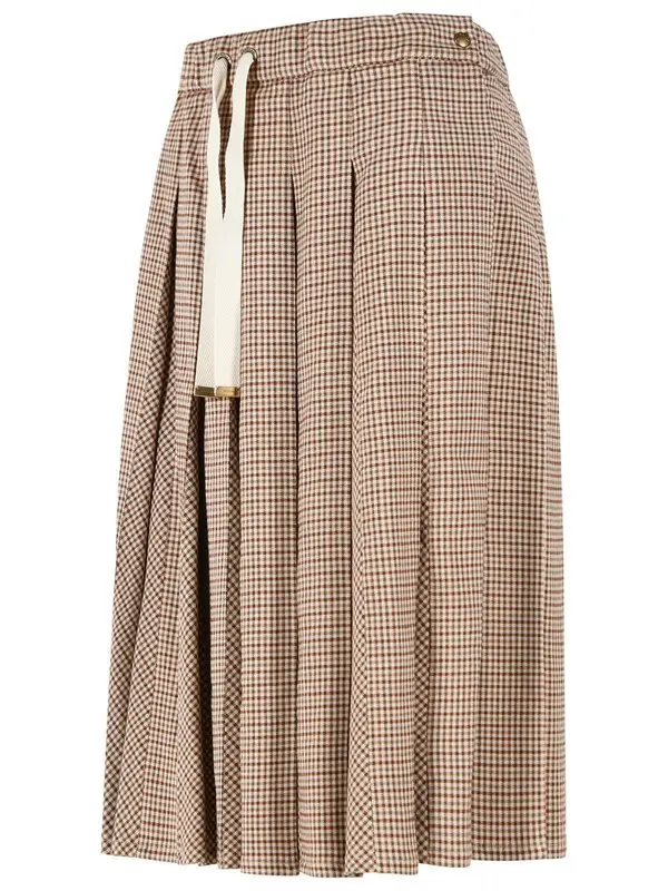 Moncler Virgin Wool Blend Midi Skirt - Cream