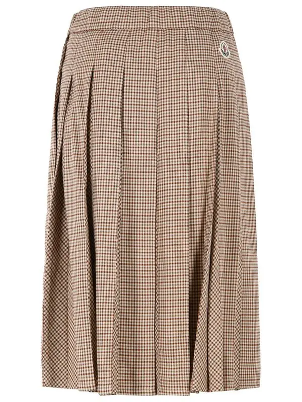 Moncler Virgin Wool Blend Midi Skirt - Cream