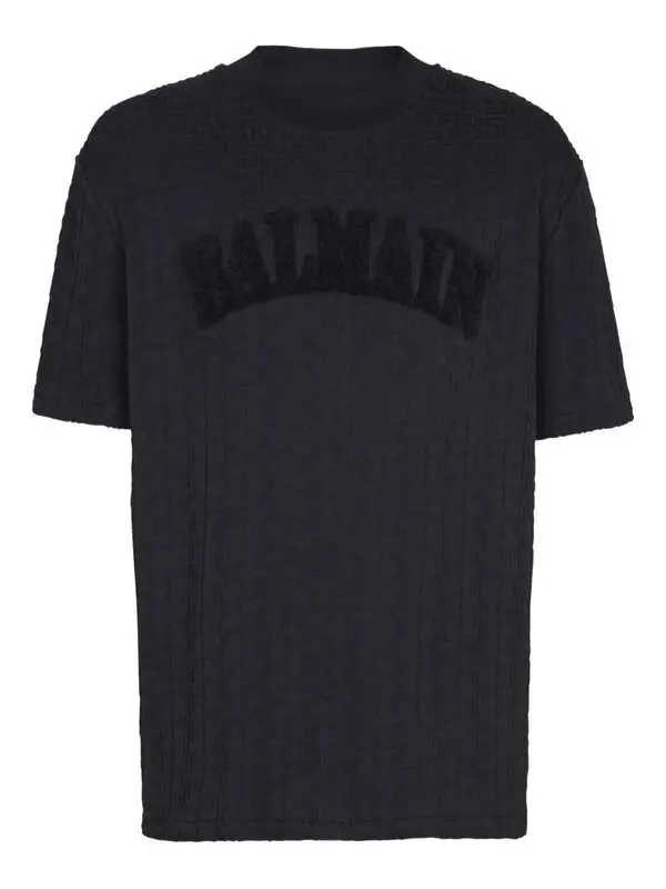 Balmain T-shirt With Pb Monogram - Black
