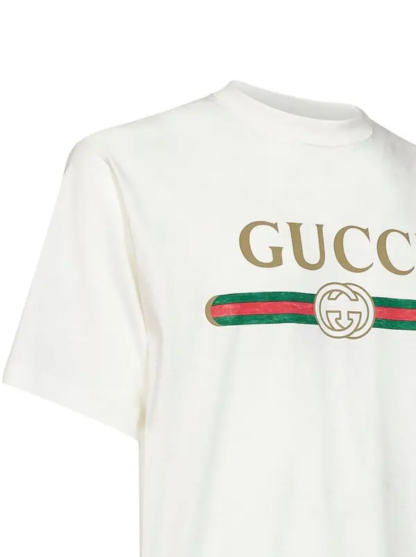 Gucci Chalk Printed Silk Blend Jersey T-shirt - Multicolor