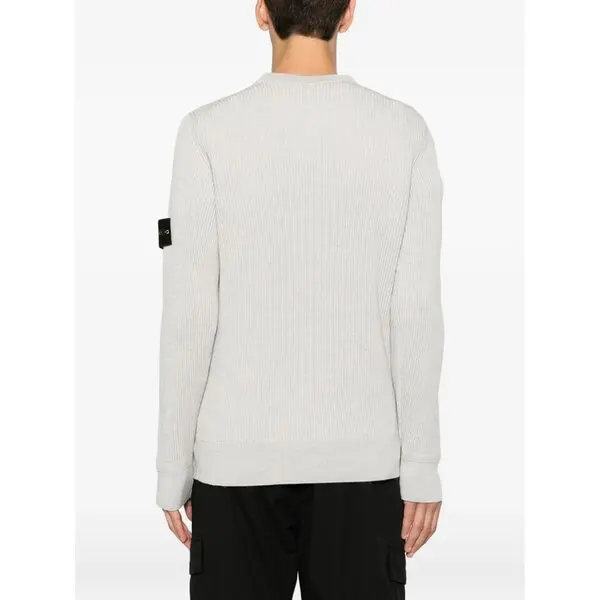 Stone Island Ribbed Virgin Wool Sweater - Gray