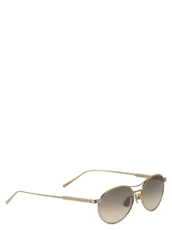 Brunello Cucinelli Titanium Aviator Sunglasses With Crystal Lenses
