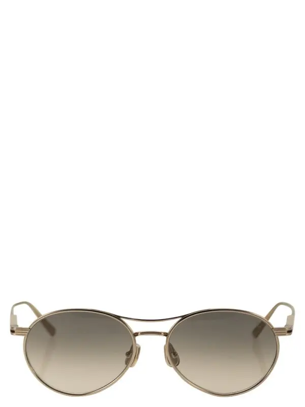 Brunello Cucinelli Titanium Aviator Sunglasses - Cream