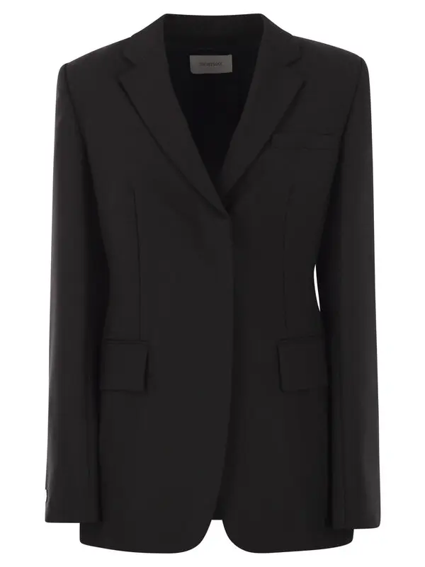Sportmax Ranghi Stretch Wool Blazer - Black