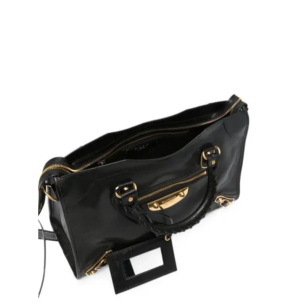 Balenciaga Goatskin Metallic Edge Tote - Black