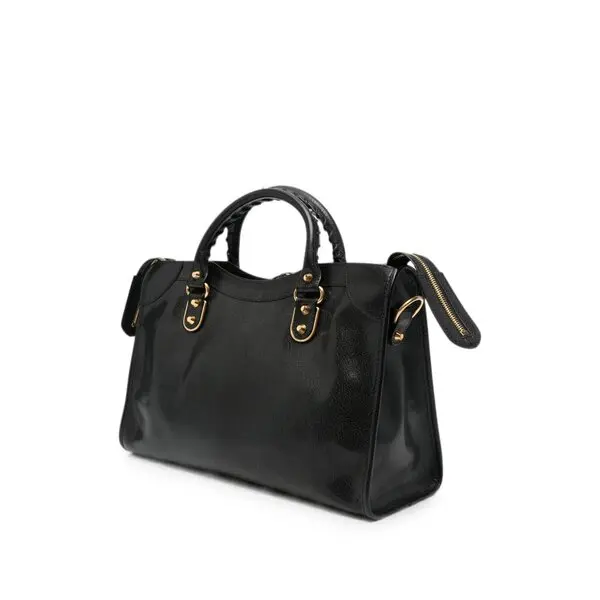 Balenciaga Goatskin Metallic Edge Tote - Black