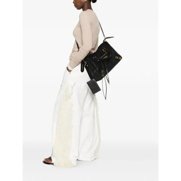 Balenciaga Goatskin Metallic Edge Tote - Black