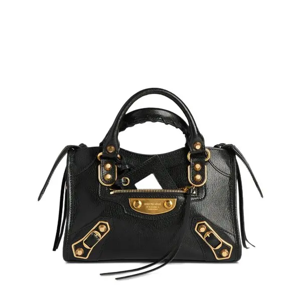 Balenciaga Goatskin Metallic Edge Tote - Black