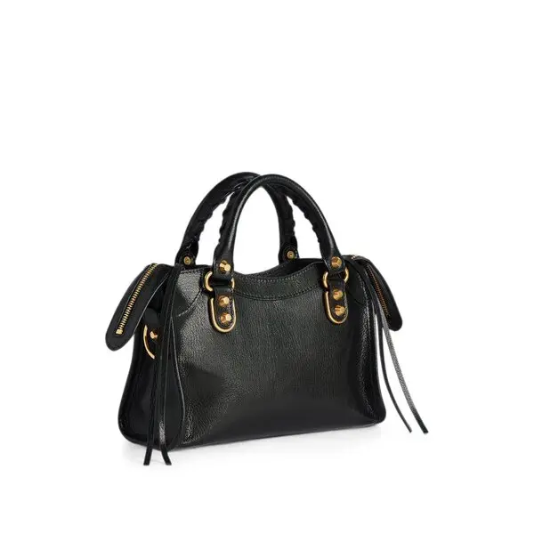 Balenciaga Goatskin Metallic Edge Tote - Black