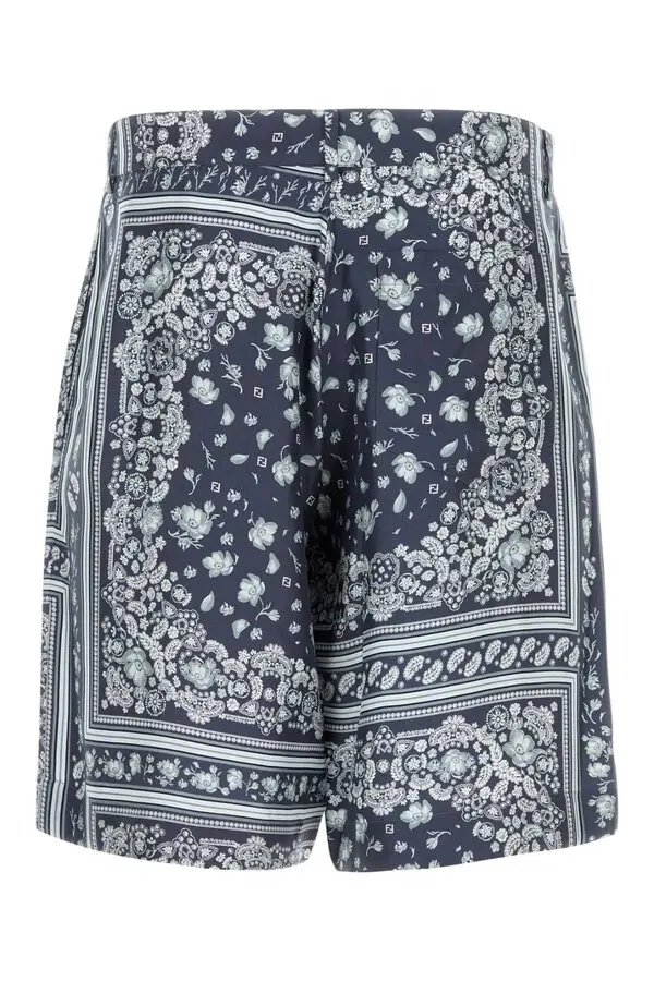 Fendi Printed Silk Bermuda Shorts - Multicolor