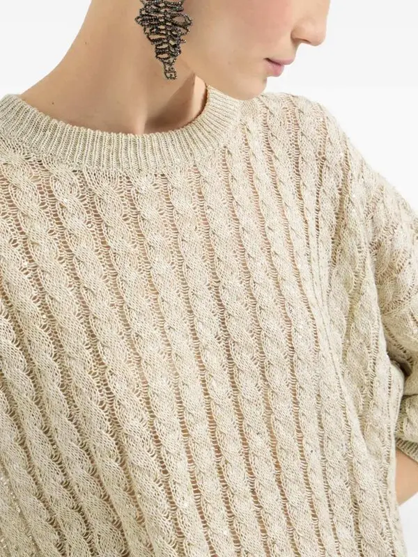 Brunello Cucinelli Openwork Knitted Sweater - Multicolor