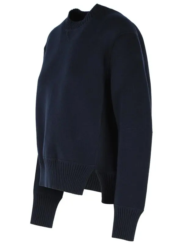 Sacai White Cotton Blend Sweater