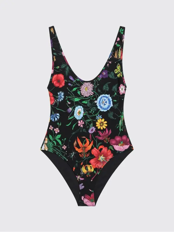 Gucci Floral Print One Piece Swimsuit