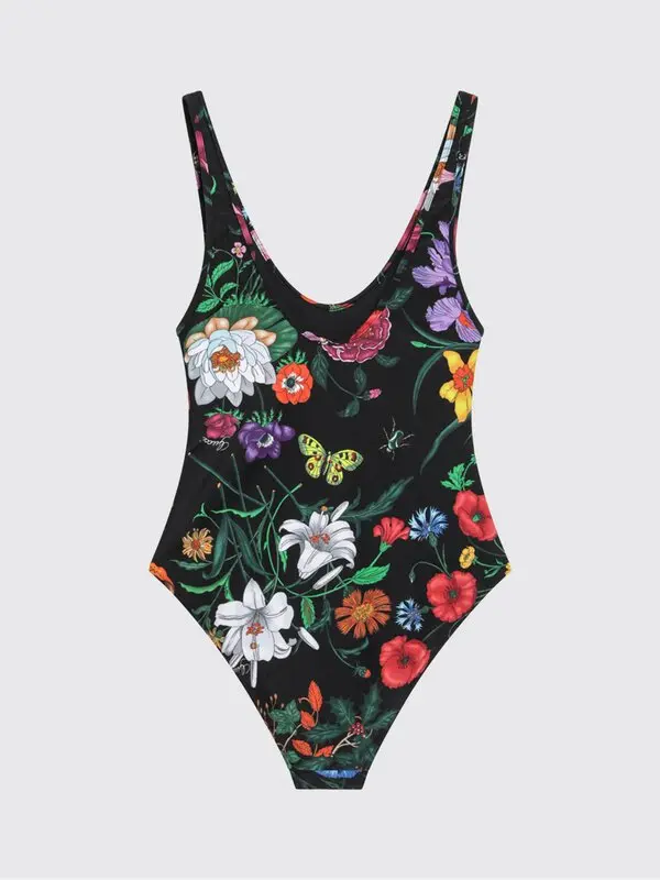 Gucci Floral Print One Piece Swimsuit