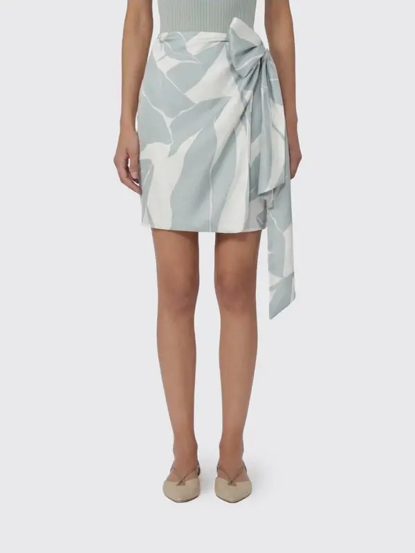 Max Mara Printed Silk Pareo Skirt