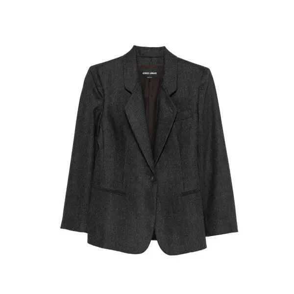 Giorgio Armani Virgin Wool And Cashmere Blend Blazer - Gray