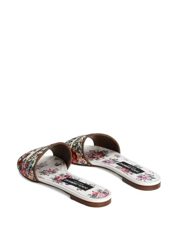 Dolce & Gabbana Sandals With Floral Detail - White