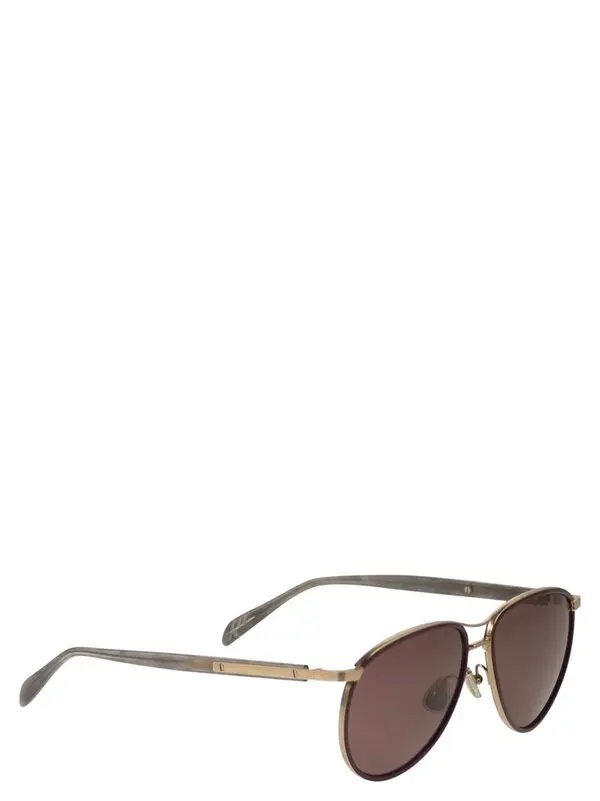 Brunello Cucinelli Titanium Aviator Sunglasses With Polarised Lenses