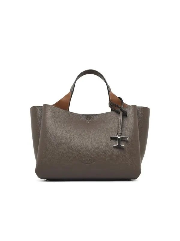 TOD'S Dove Grey Leather Mini Bag