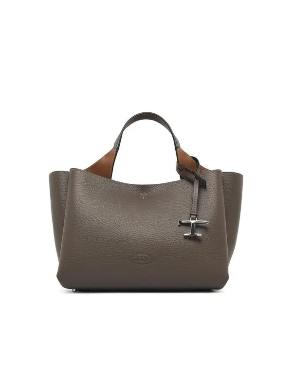 TOD'S Dove Grey Leather Mini Bag - Gray