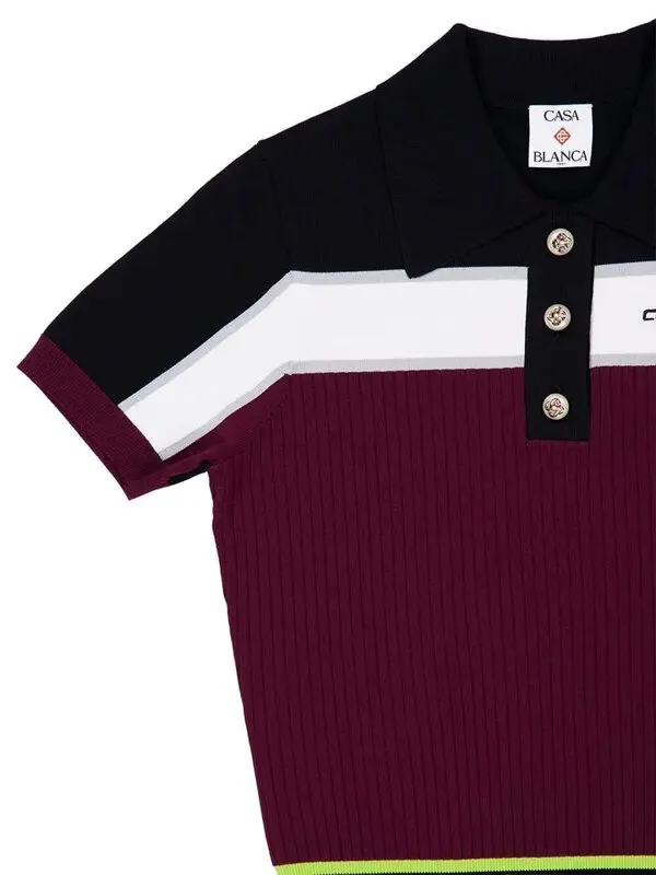 Casablanca Polo Shirt With Striped Detail - Multicolor
