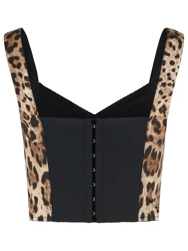 Dolce & Gabbana Leopard Cotton Bustier