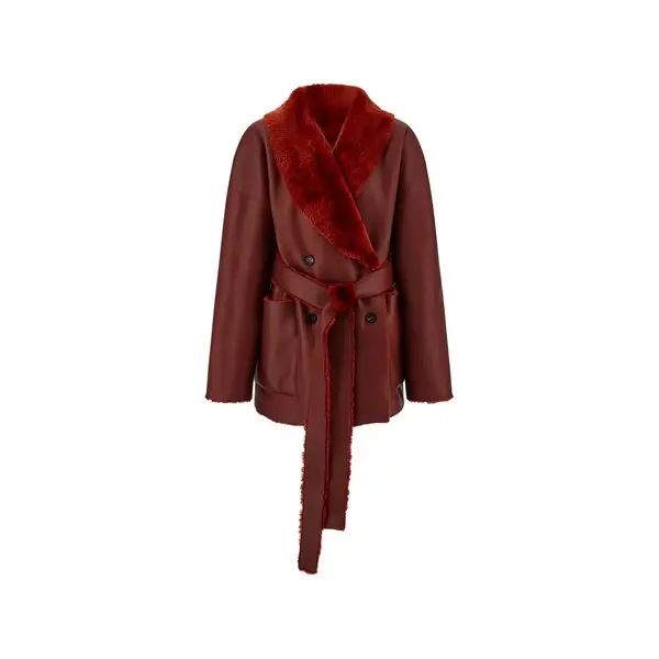 FERRAGAMO Shearling Jacket - Red