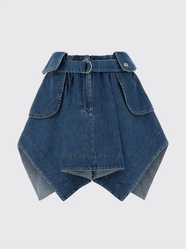 Loewe Asymmetric Denim Skirt