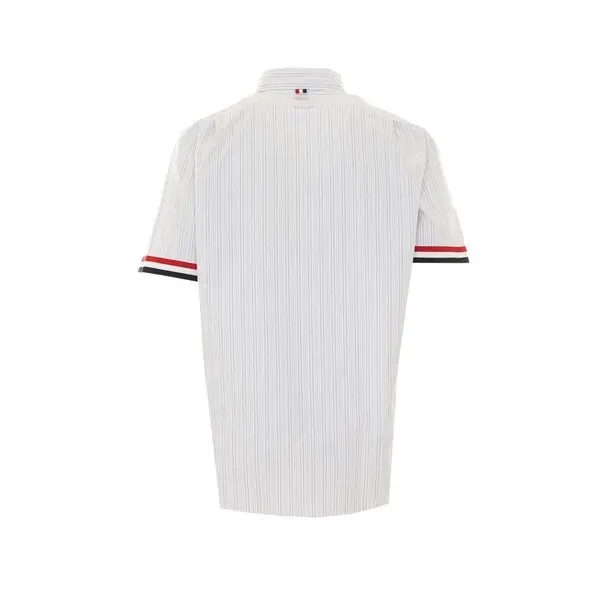 Thom Browne Logo Striped Oxford Short Sleeves Shirt