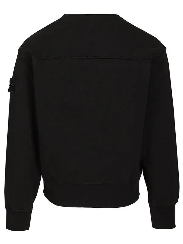 Stone Island Organic Cotton Fleece Cardigan Sweatshirt
