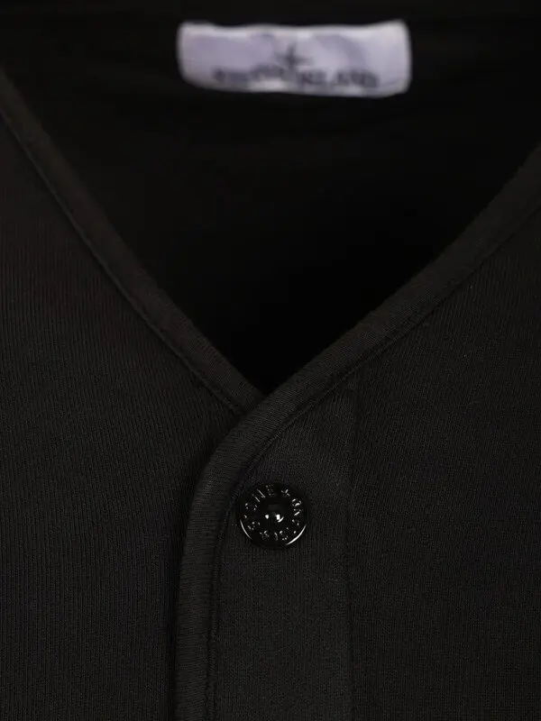 Stone Island Organic Cotton Fleece Cardigan Sweatshirt